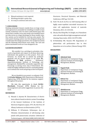 IRJET- Automatic Solar Panel Cleaning System | PDF