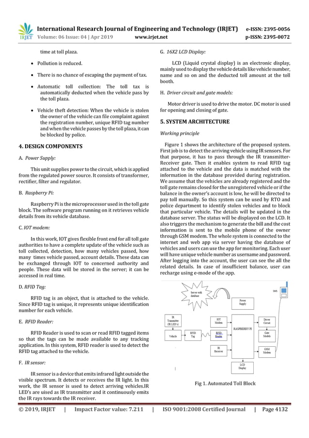 IRJET- Efficient IoT based Automated Toll Collection System | PDF