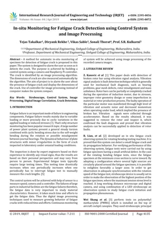 IRJET- In-Situ Monitoring for Fatigue Crack Detection using Control System and Image Processing ...