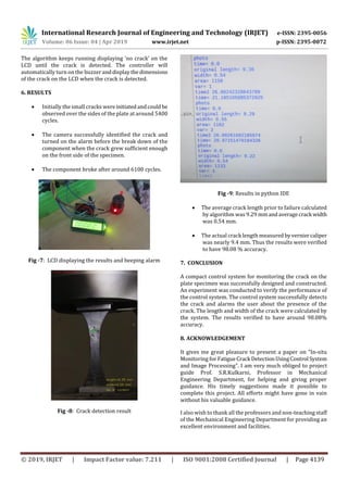 IRJET- In-Situ Monitoring for Fatigue Crack Detection using Control ...