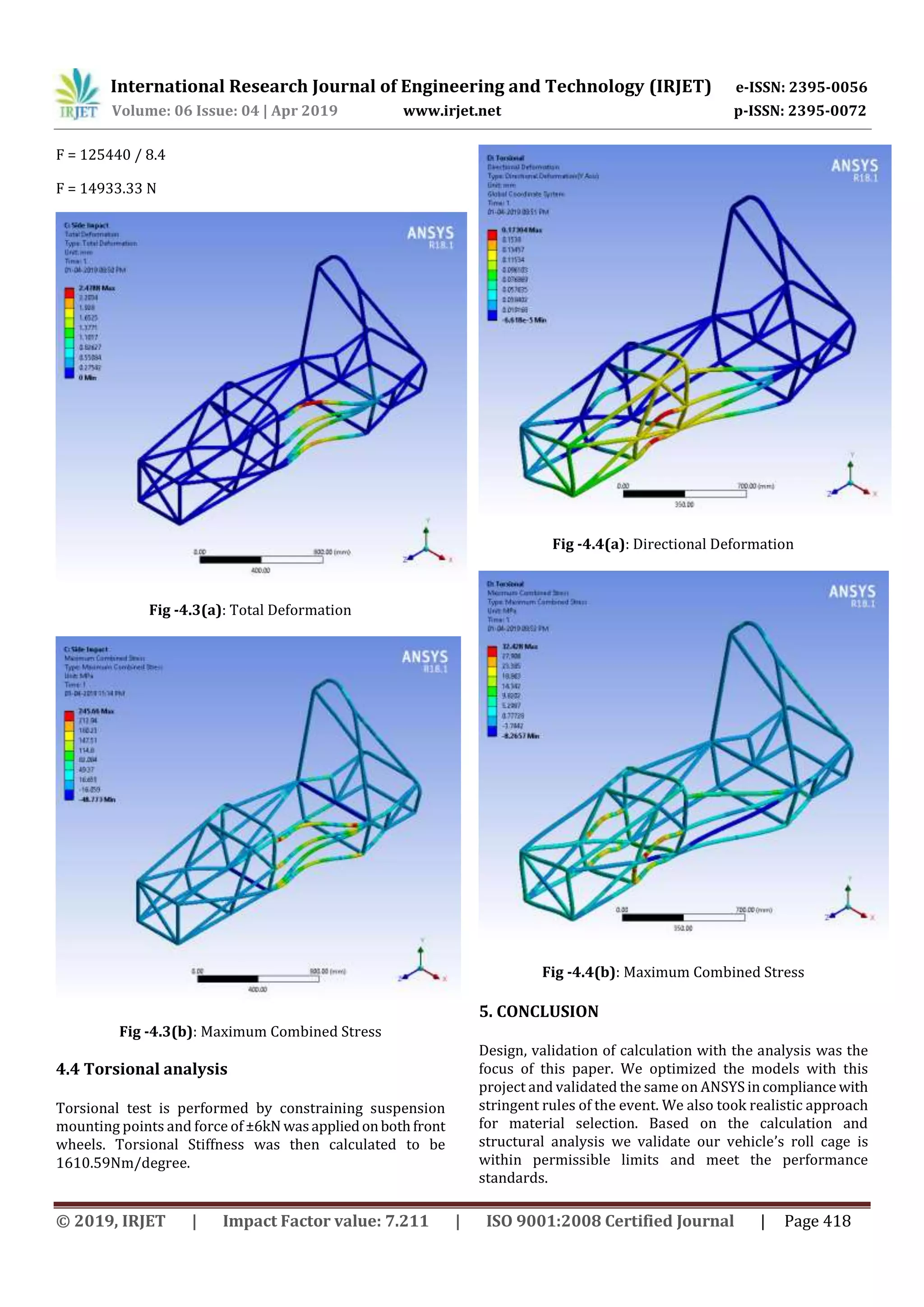 IRJET- Static Structural Analysis of Formula Student Space Frame | PDF