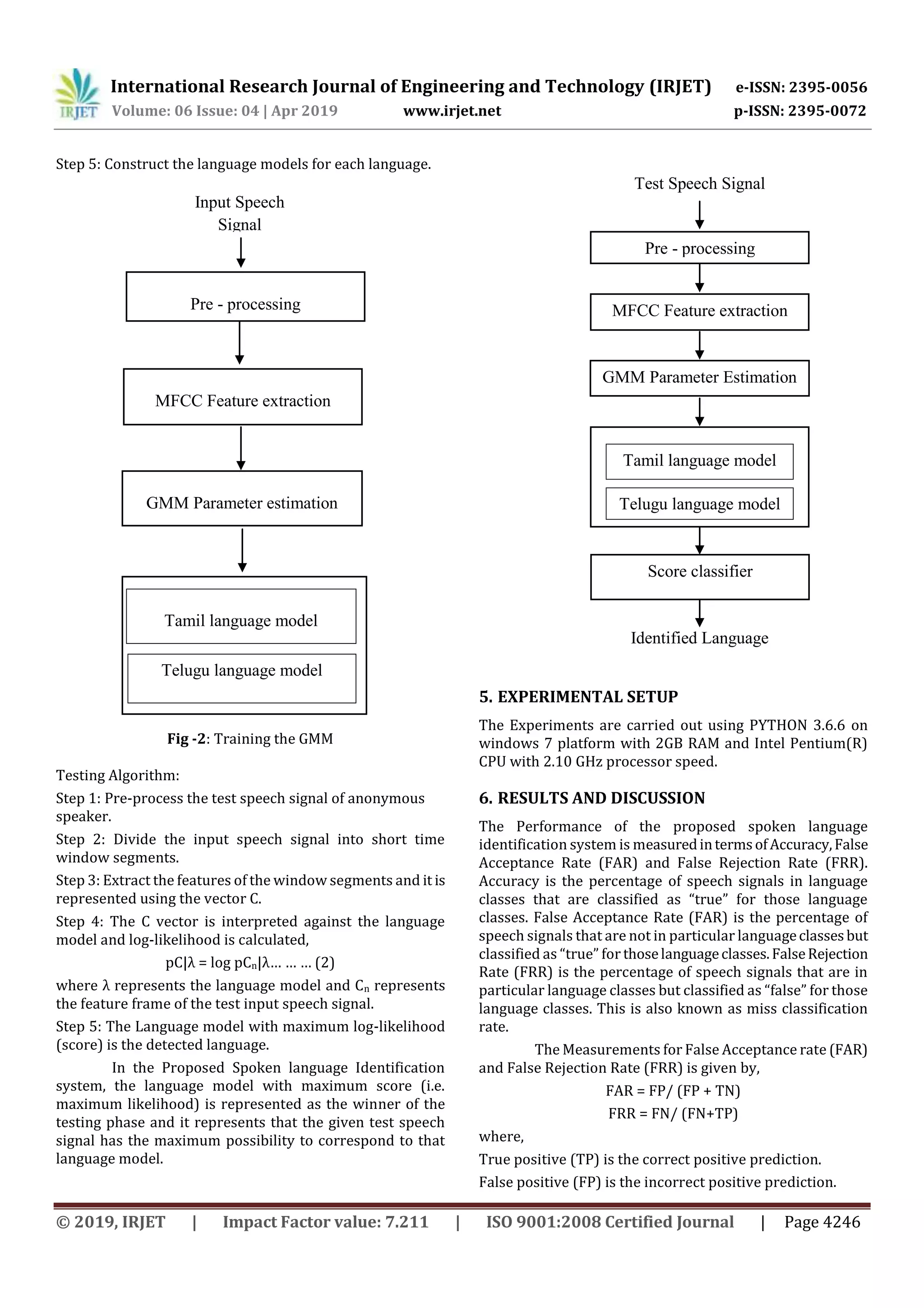 IRJET- Spoken Language Identification System using MFCC Features and Gaussian Mixture Model for ...