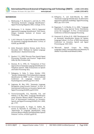 IRJET- Spoken Language Identification System using MFCC Features and Gaussian Mixture Model for ...