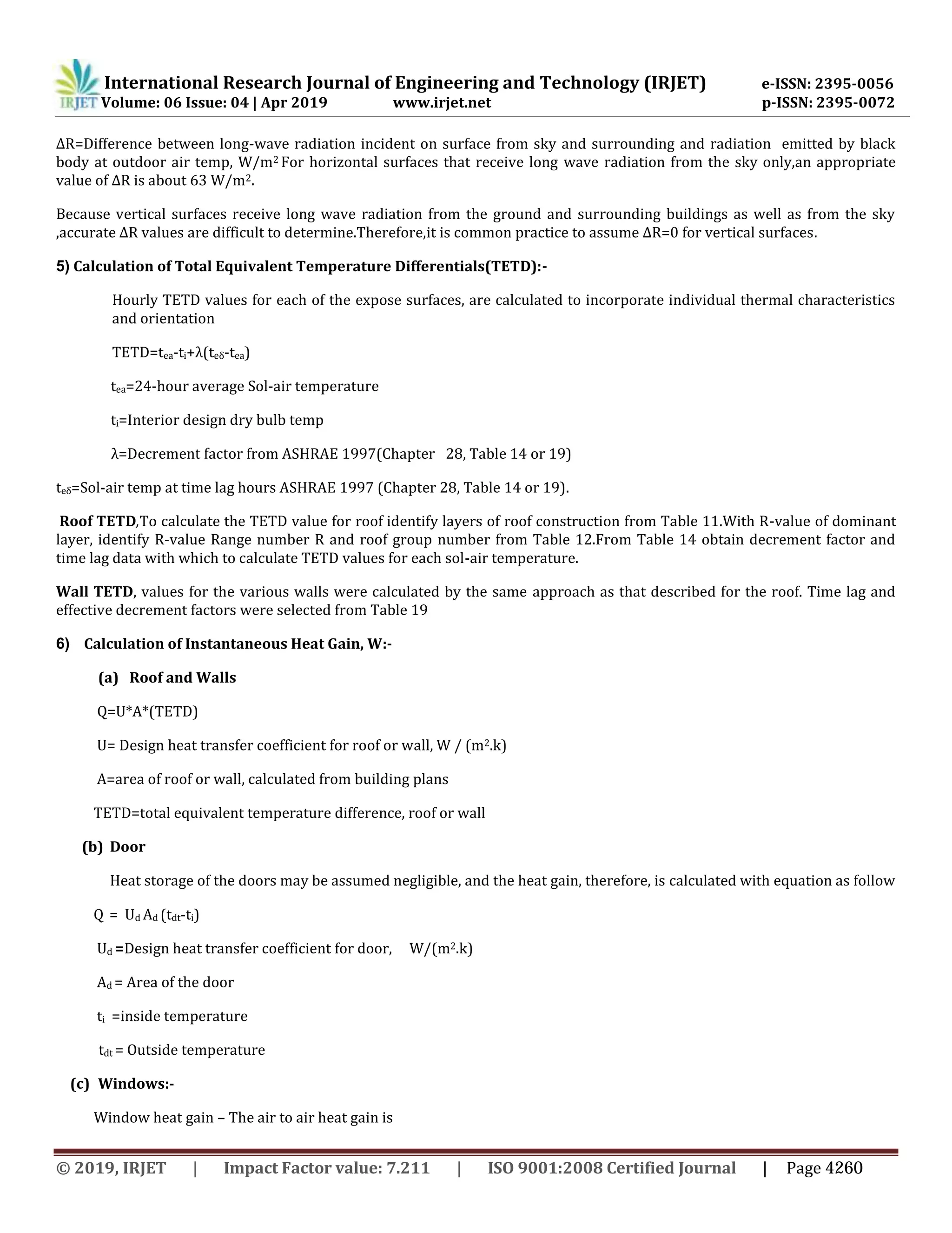 IRJET- Development of Generalize Software to Estimate Cooling Load for ...