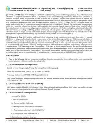 IRJET- Development of Generalize Software to Estimate Cooling Load for Air Conditioning Multi ...