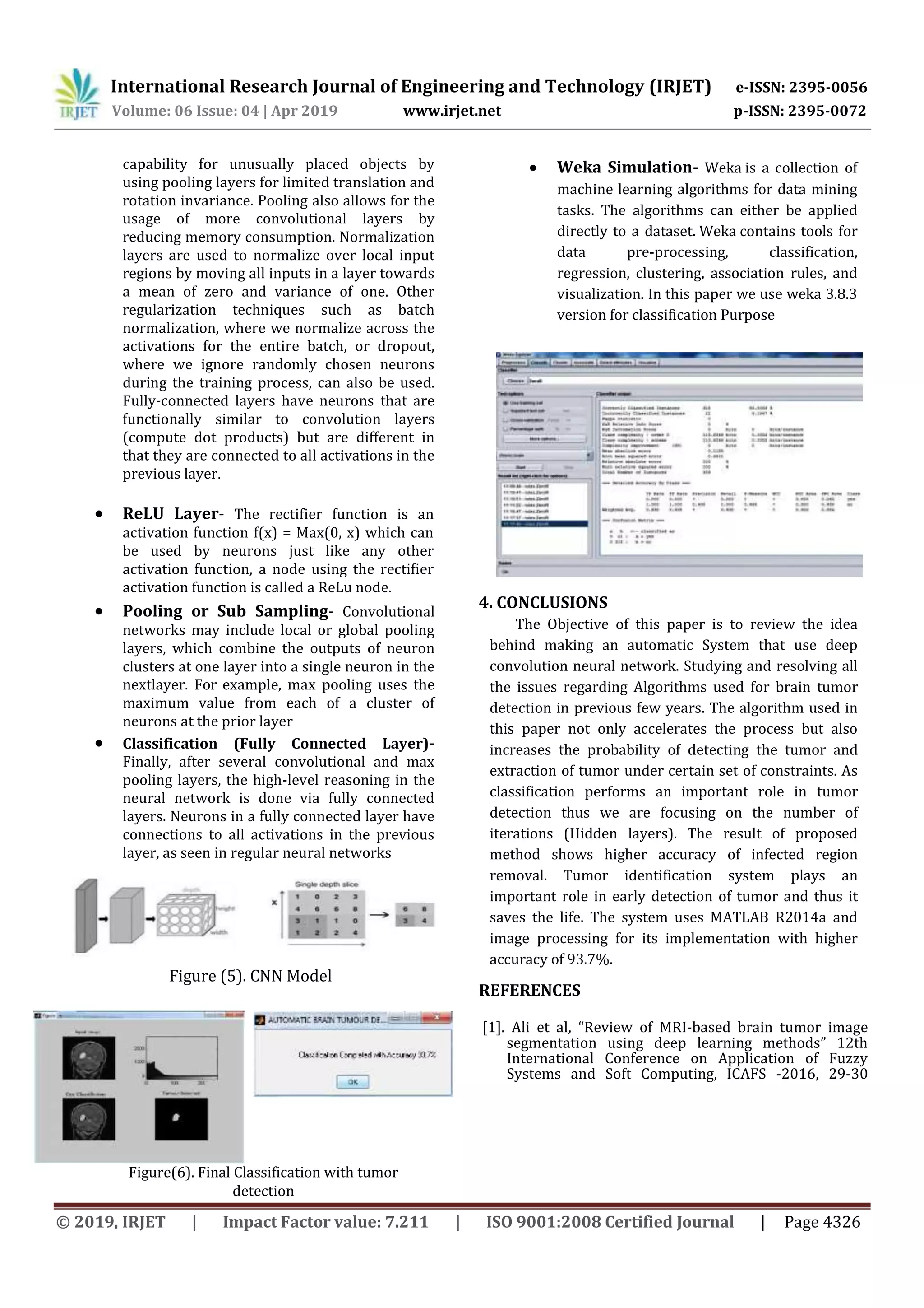 Irjet An Efficient Brain Tumor Detection System Using Automatic Segmentation With Convolution