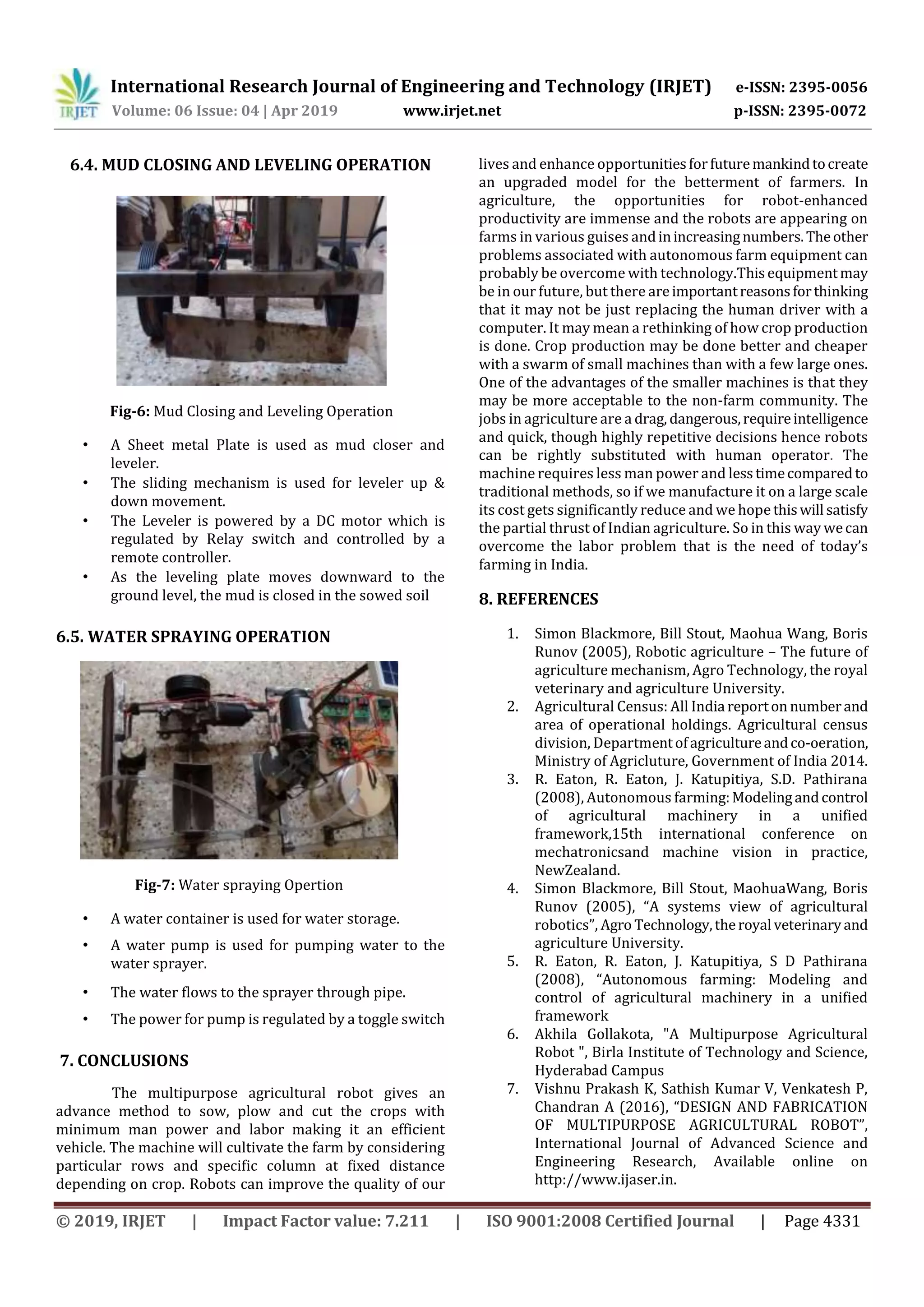 IRJET- Multipurpose Agricultural Robot | PDF