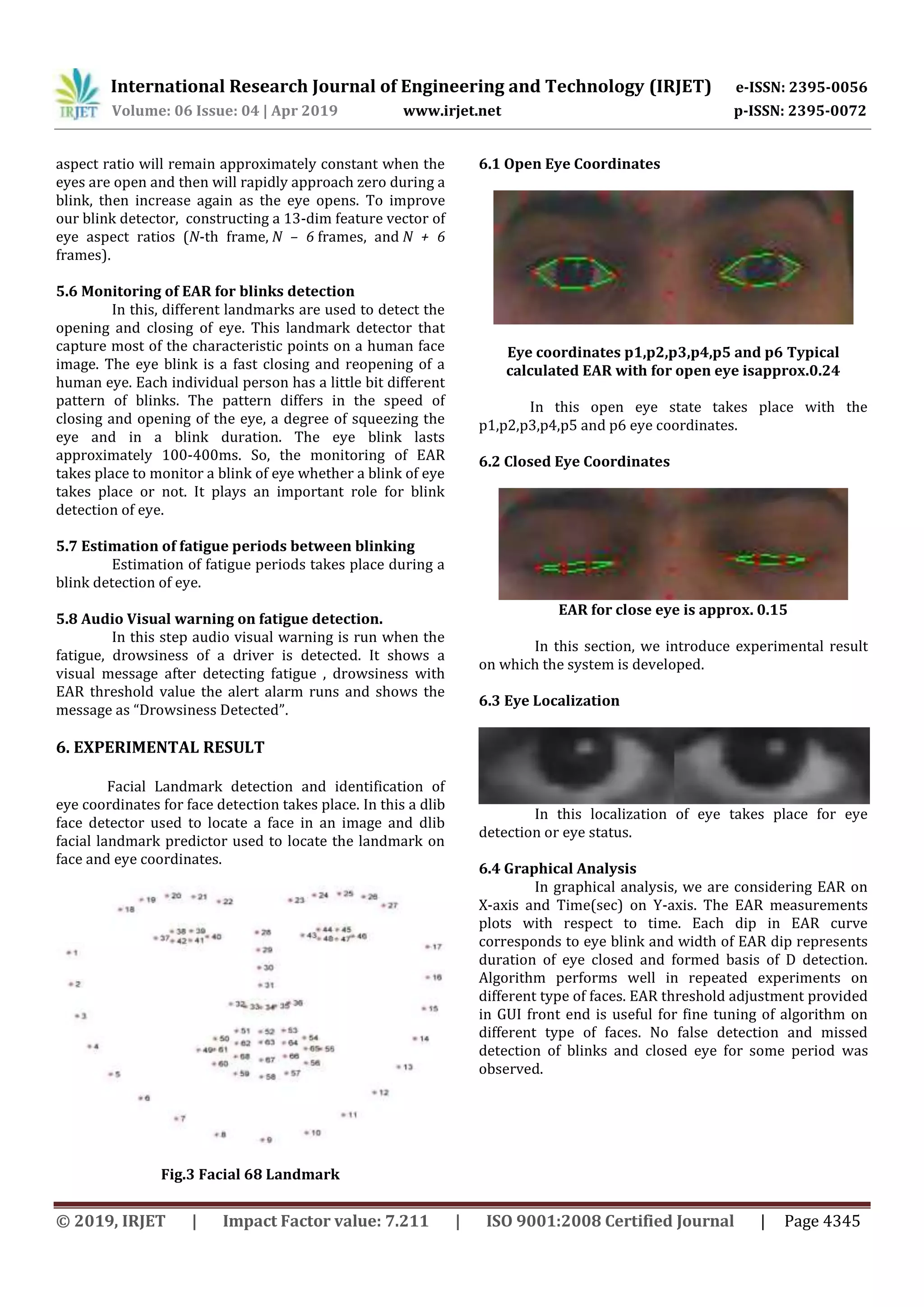 Irjet Implementation On Visual Analysis Of Eye State Using Image