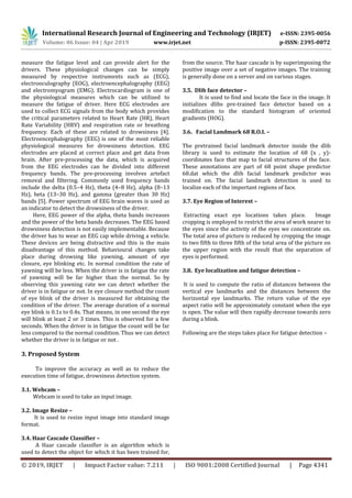 IRJET- Implementation on Visual Analysis of Eye State using Image Processing for Driver Fatigue ...