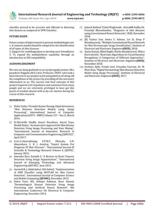 IRJET- Skin Disease Detection using Image Processing with Data Mining ...