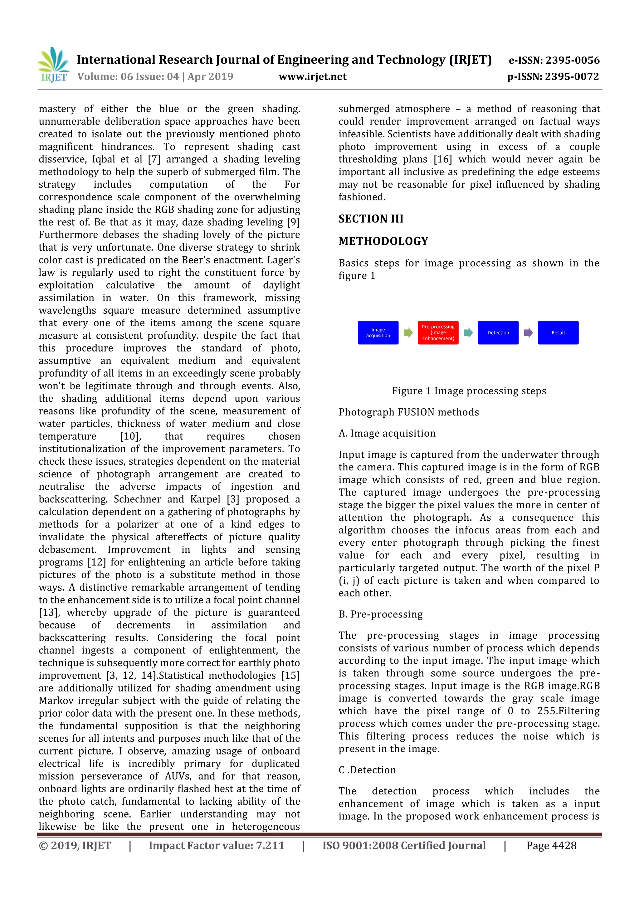 Irjet Underwater Image Enhancement Using Image Processing Technique Pdf