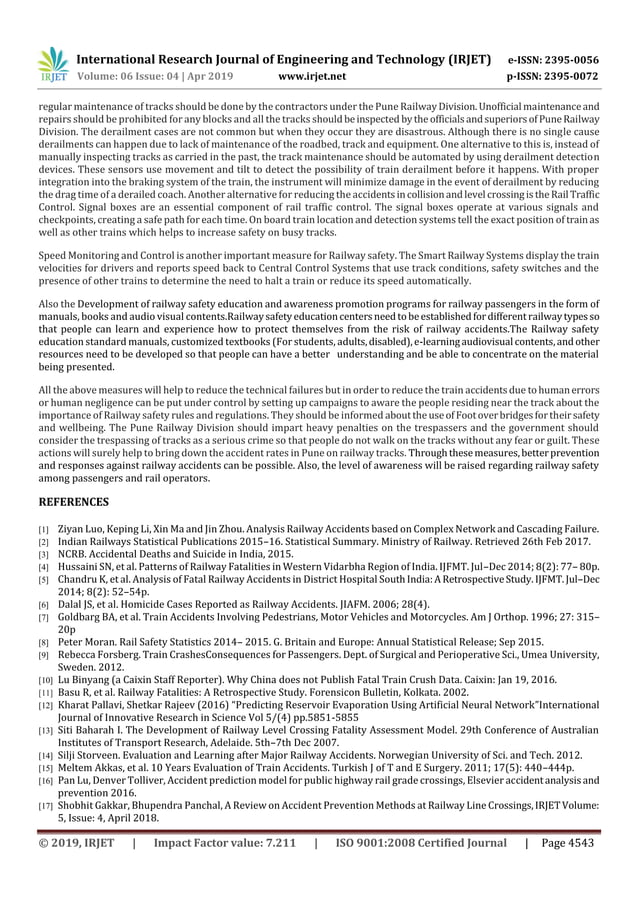 Irjet Statistical Analysis Of Railway Accidents Pdf