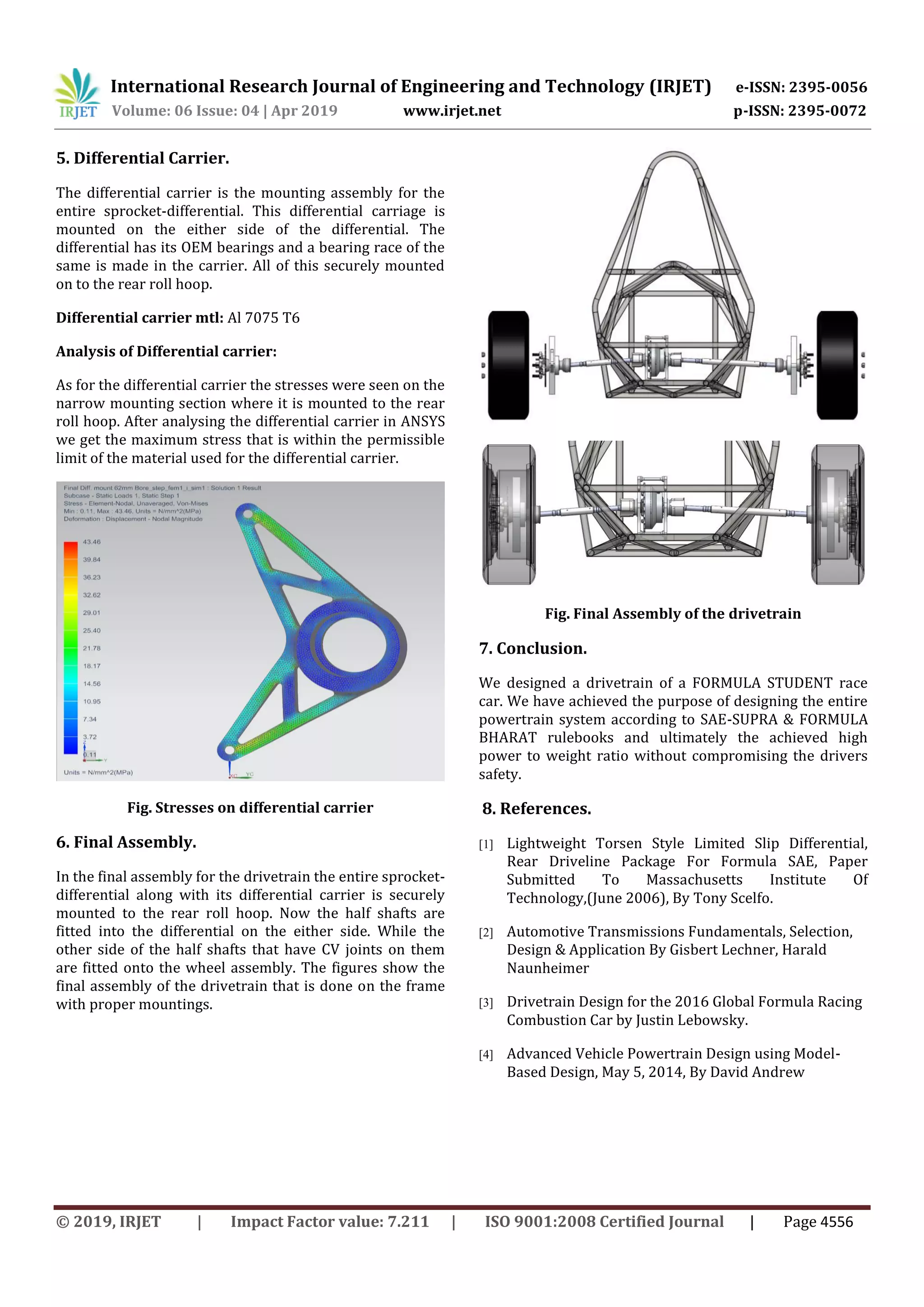 IRJET- Design and Theory of Powertrain of Formula Student {FSAE} Car | PDF