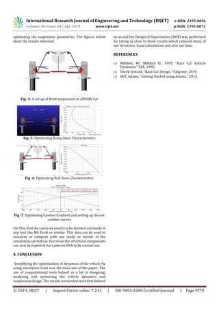 IRJET- Design Optimization of a Formula Student Suspension | PDF