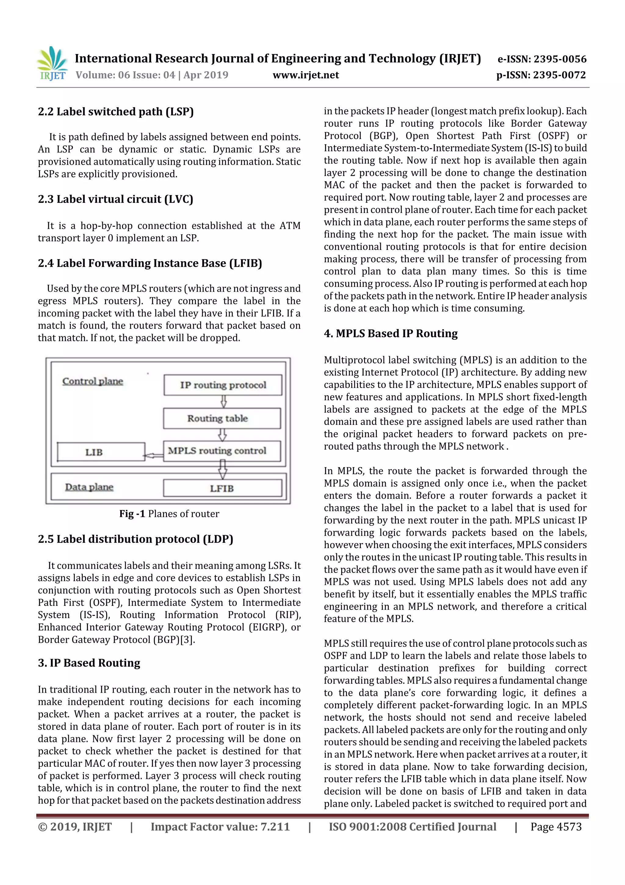 IRJET- Performance Analysis of MPLS-VPN and Traditional IP Network | PDF