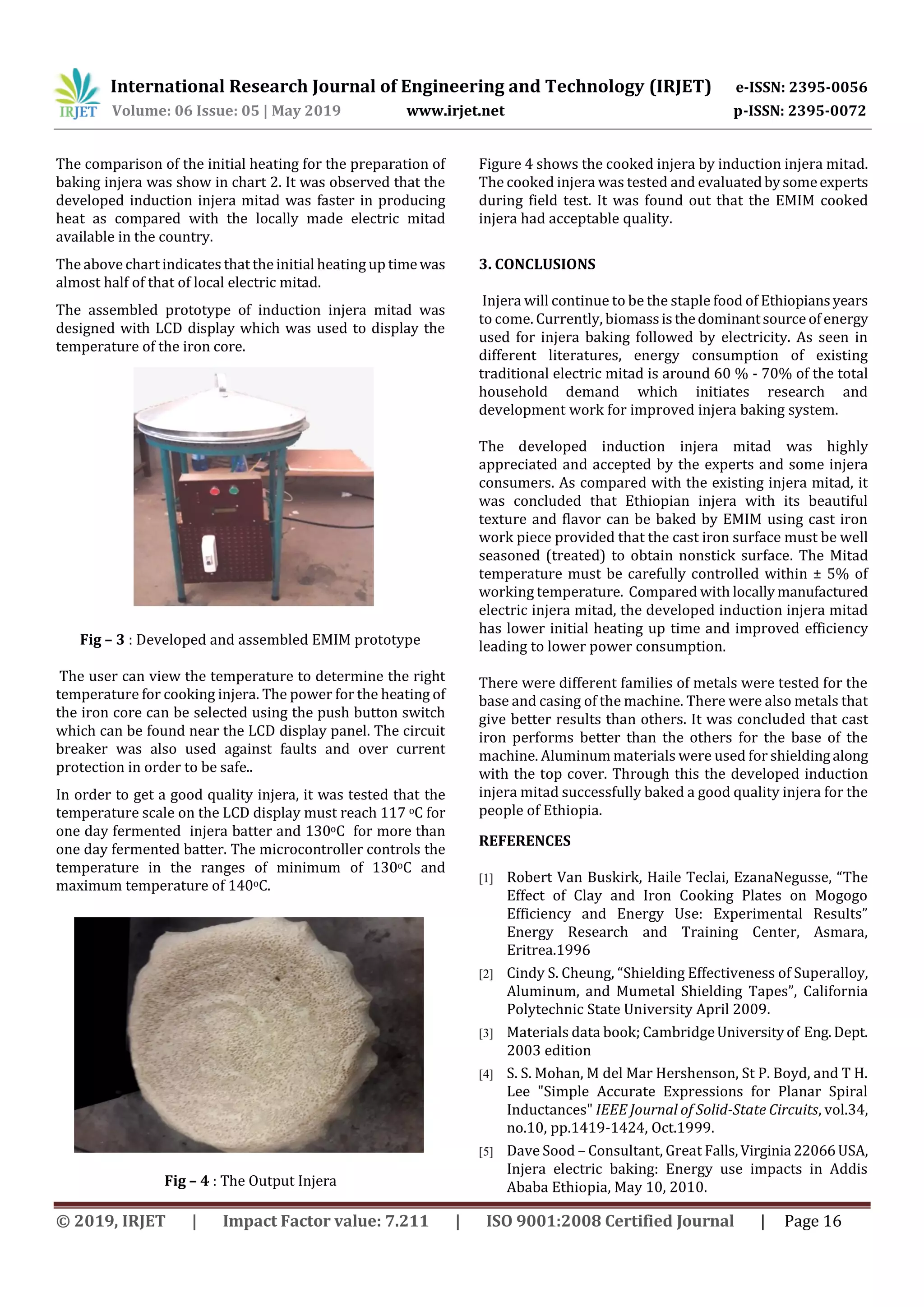 IRJET- Design and Development of Electromagnetic Induction Injera Mitad ...
