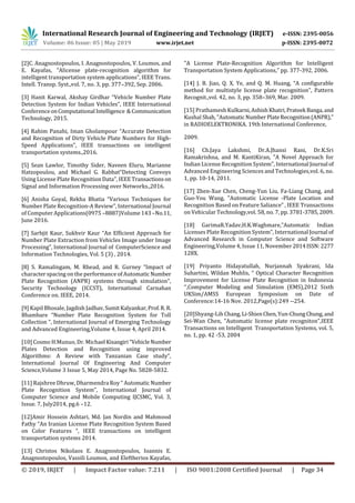IRJET- Automatic Number Plate Recognition using CCA Algorithm and RANSAC Technique in IoT | PDF