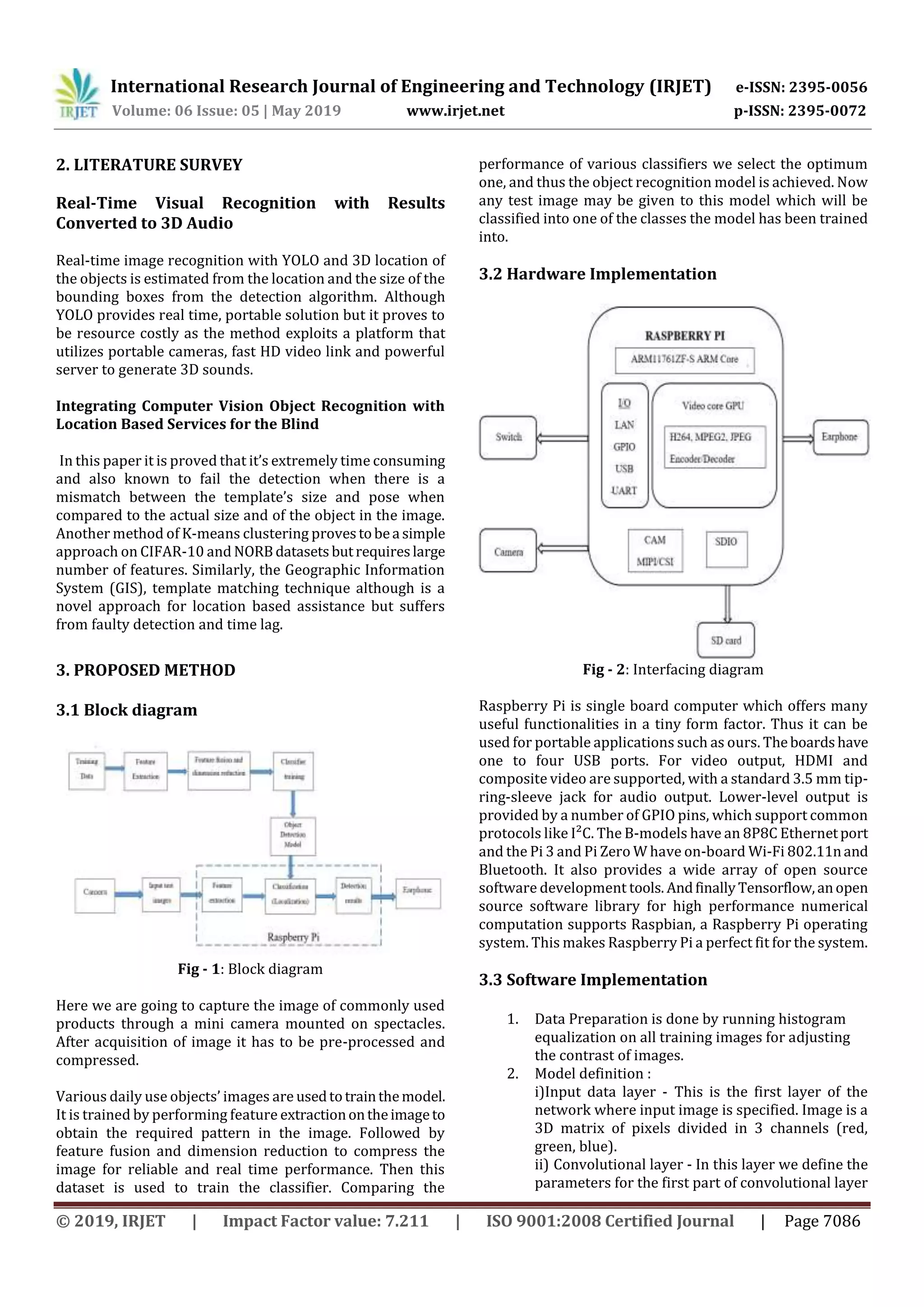 IRJET- Object Detection and Recognition for Blind Assistance | PDF