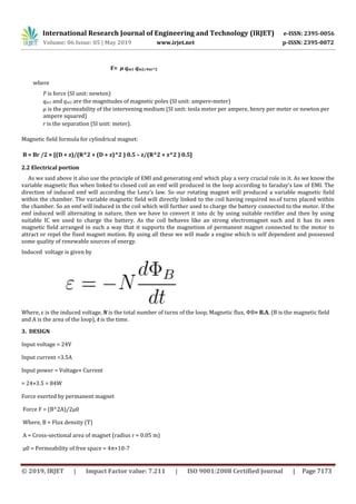 IRJET- Design of Magnetic Reciprocating Engine | PDF | Physics | Science
