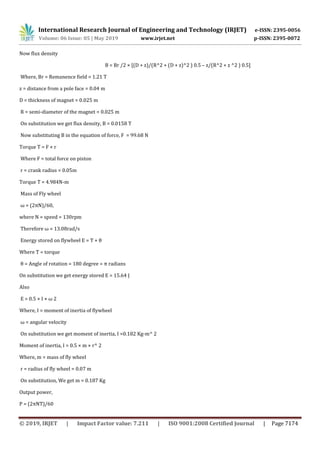 IRJET- Design of Magnetic Reciprocating Engine | PDF | Physics | Science