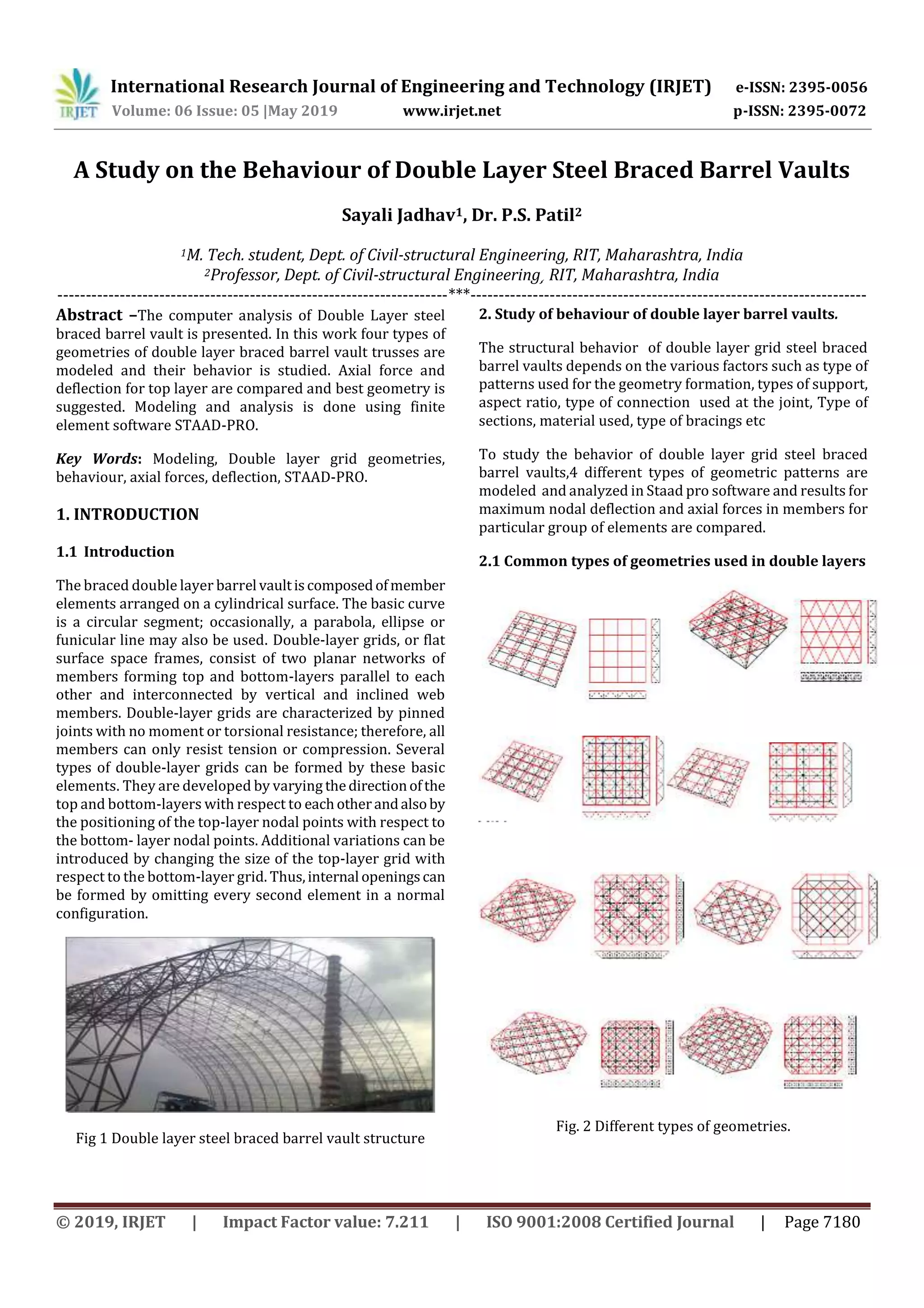 IRJET- A Study on the Behaviour of Double Layer Steel Braced Barrel ...