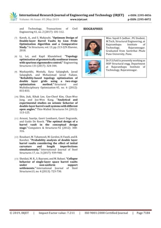 IRJET- A Study on the Behaviour of Double Layer Steel Braced Barrel Vaults | PDF