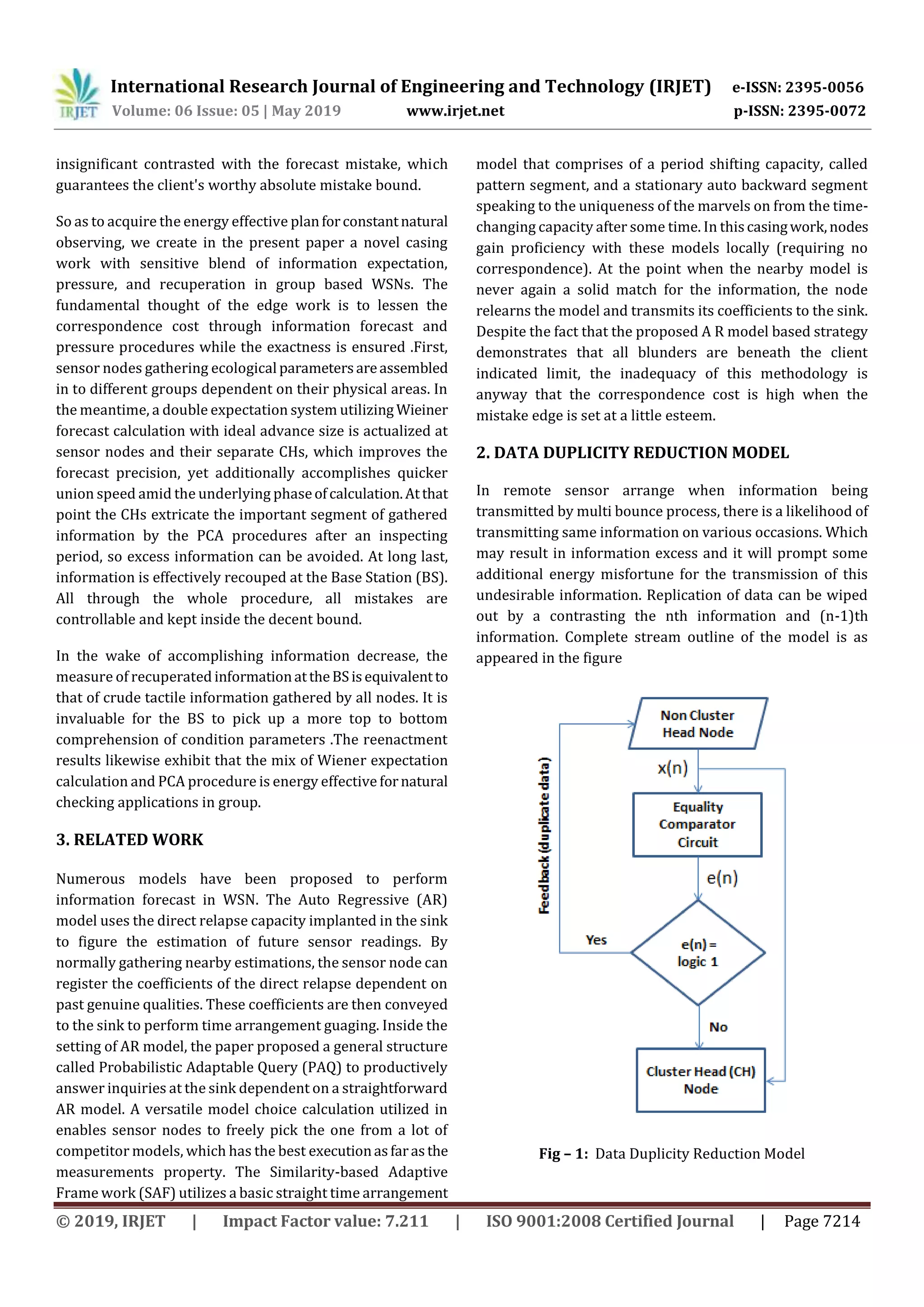 IRJET- Data Duplicity Reduction Model for WSN | PDF
