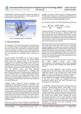 IRJET - Analysis of Rivet Joint for Application of Substation | PDF