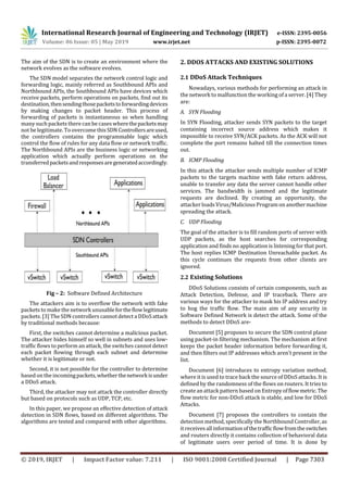 IRJET- Software Defined Network: DDOS Attack Detection | PDF
