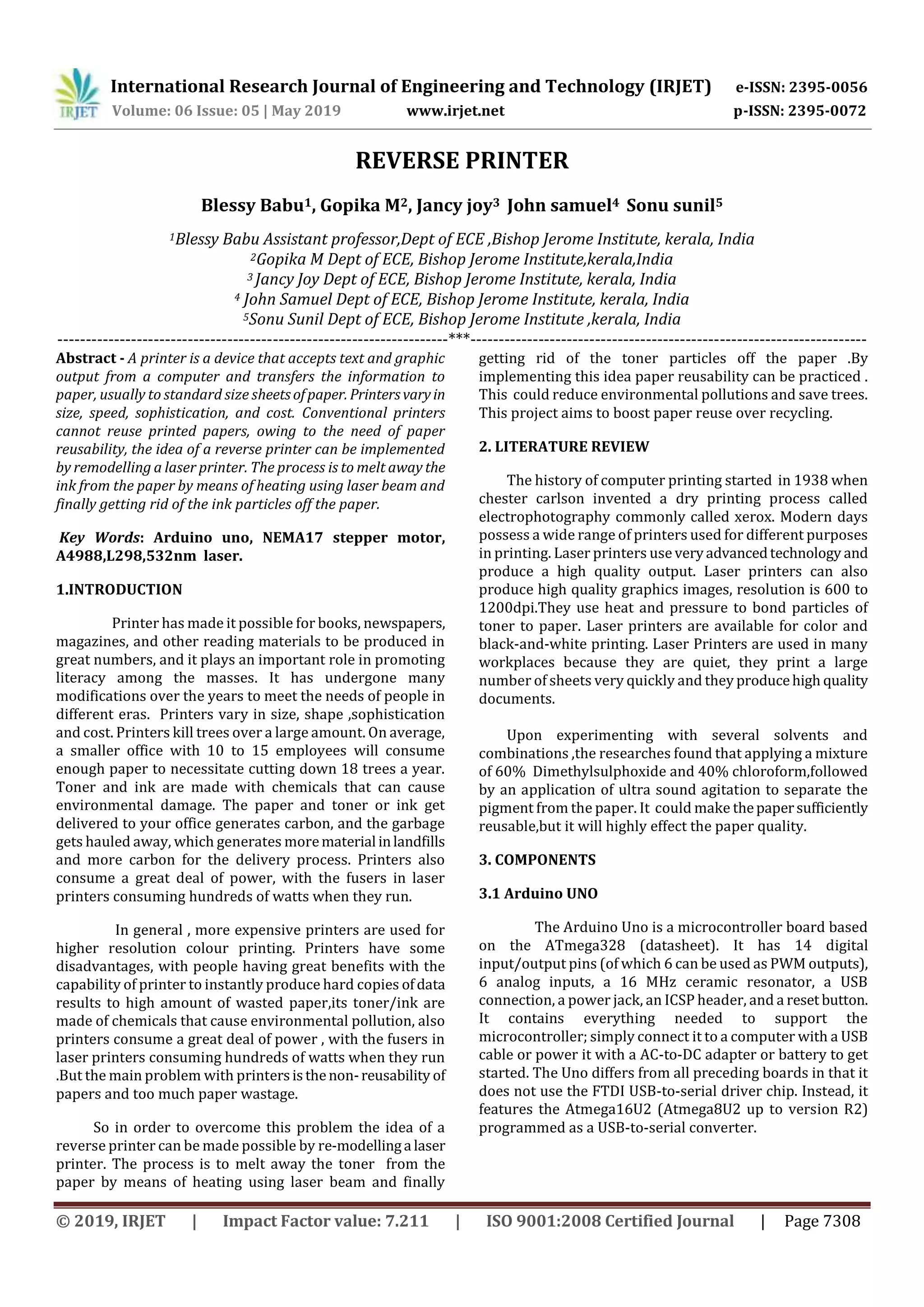 IRJET- Reverse Printer | PDF