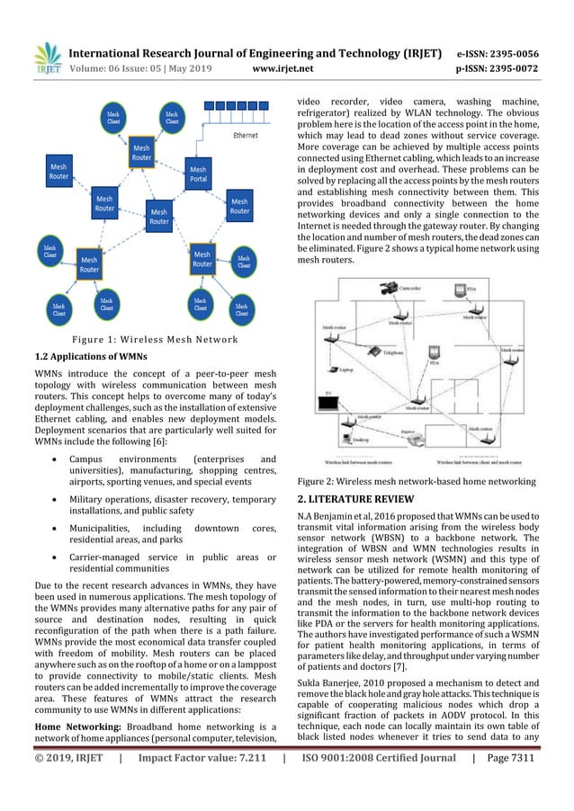 IRJET- Reduction of Packet Data Loss in Wireless Mesh Network using Path Mechanism Approach | PDF