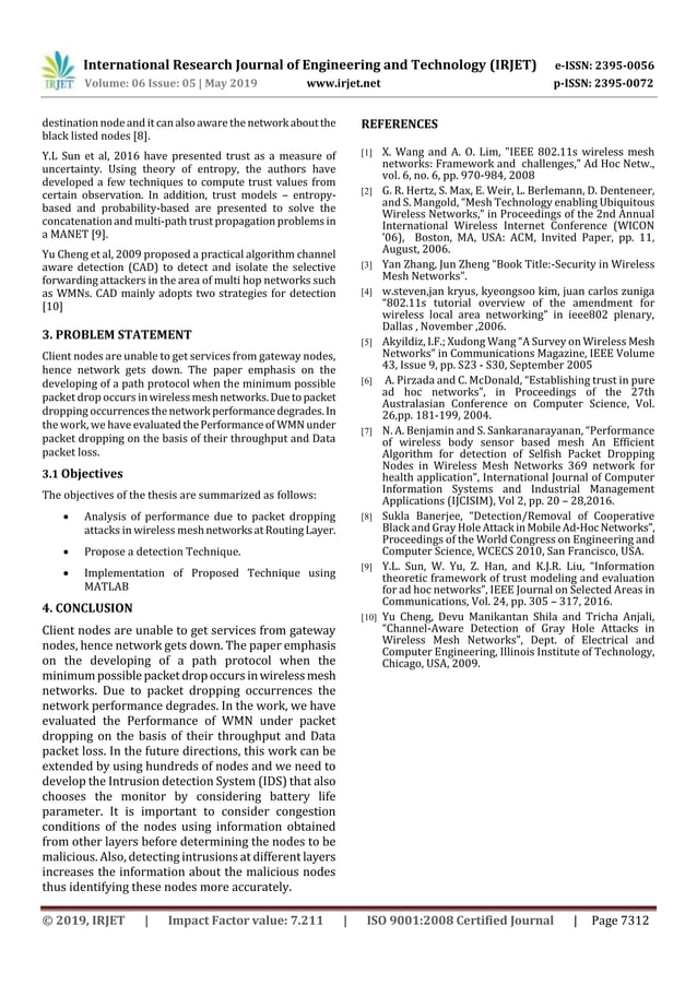 IRJET- Reduction of Packet Data Loss in Wireless Mesh Network using Path Mechanism Approach | PDF
