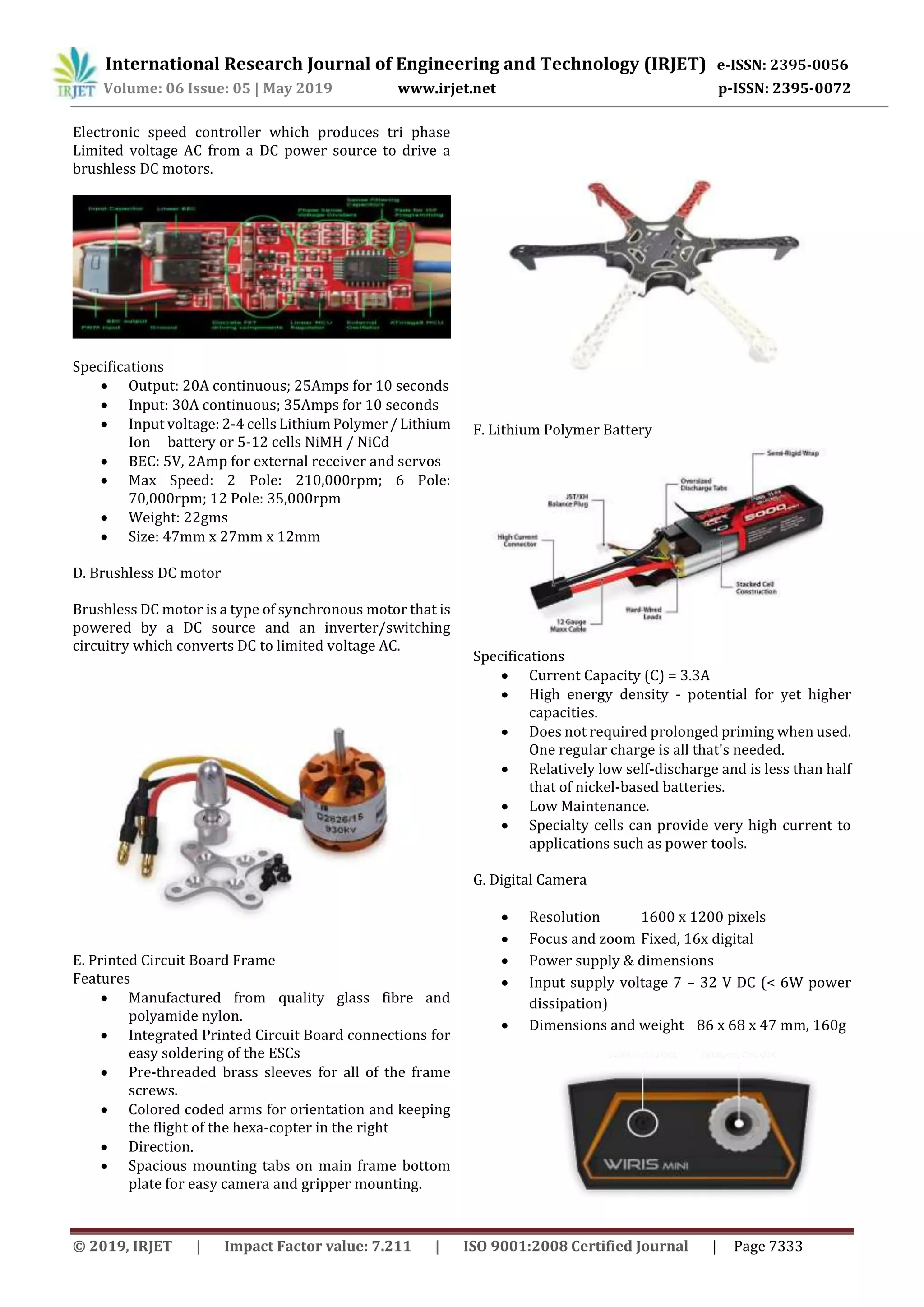 IRJET- Design and Fabrication of Hexacopter for Surveillance | PDF