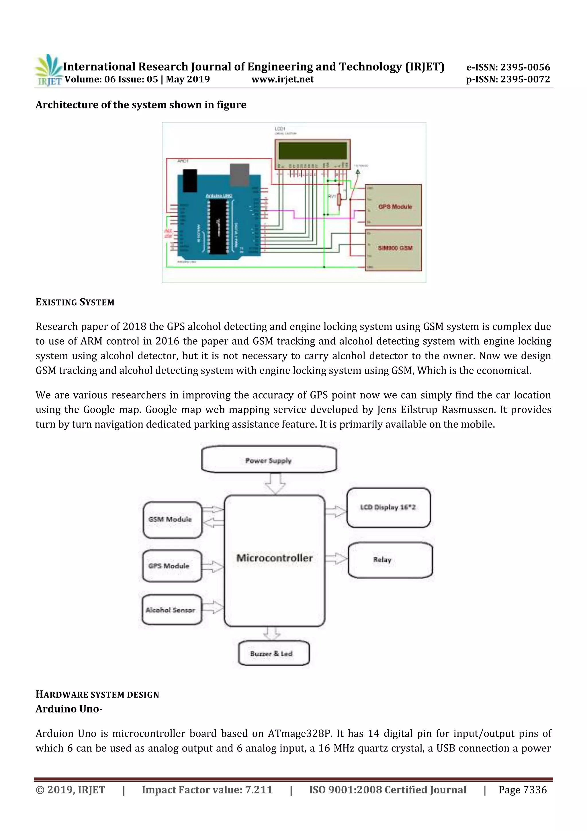 IRJET- GPS Tracker & Alcohol Detector with Engine Locking System using GSM | PDF