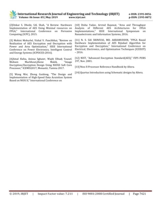 IRJET- Hardware and Software Co-Design of AES Algorithm on the basis of NIOS II Processor | PDF