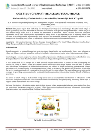 IRJET- Case Study of Smart Village and Local Village | PDF