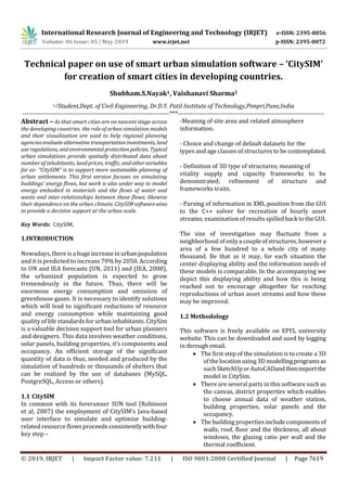 IRJET- Technical Paper on Use of Smart Urban Simulation Software –‘Citysim’ for Creation of ...