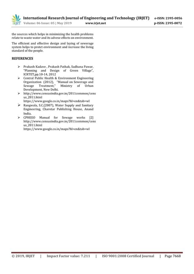 IRJET- Design and Laying of Sewerage System in Wagholi(Ward No. 5&6 ...
