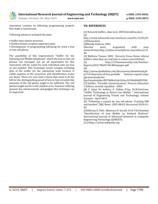 IRJET- Sniffer for Tracking Lost Mobile | PDF