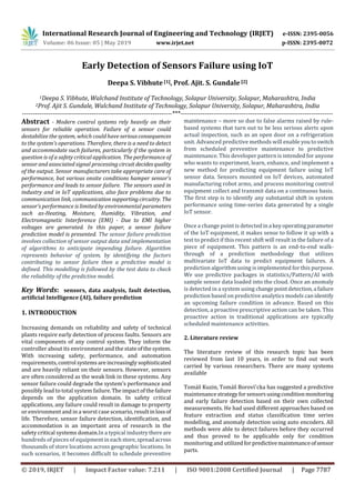 IRJET- Early Detection of Sensors Failure using IoT | PDF | Internet of Things | Internet