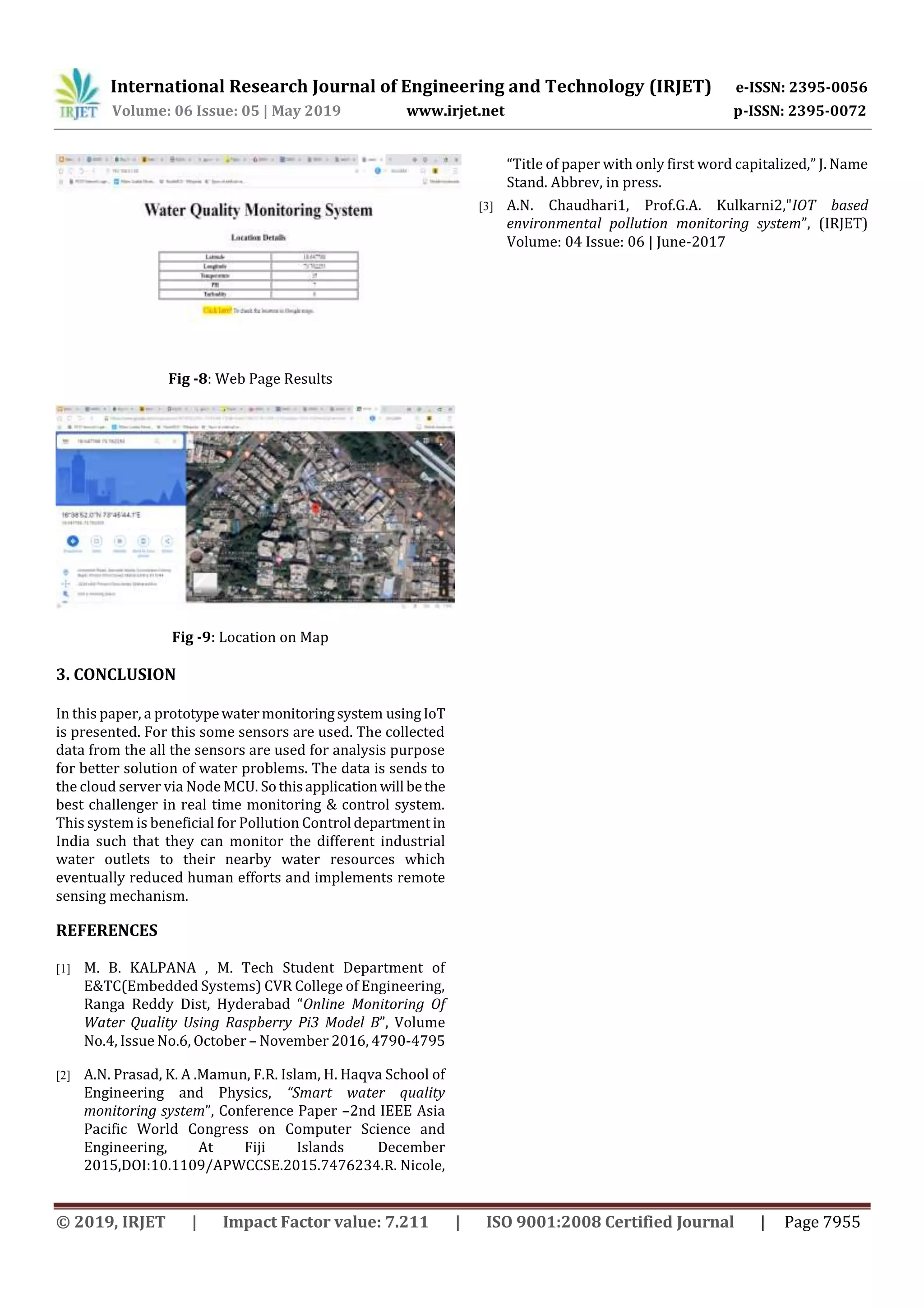 IRJET- IoT based Industrial Water Quality Monitoring System | PDF