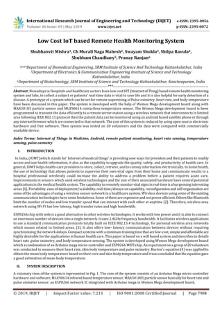 IRJET- Low Cost IoT based Remote Health Monitoring System | PDF