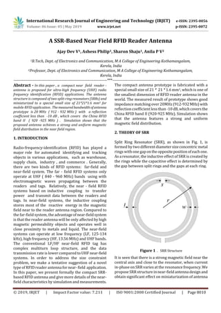 IRJET- A SSR-Based Near Field RFID Reader Antenna | PDF