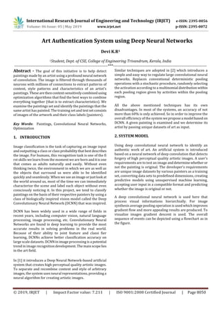 IRJET- Art Authentication System using Deep Neural Networks | PDF | Free Download