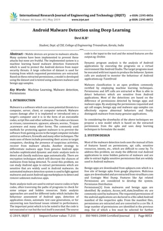 IRJET- Android Malware Detection using Deep Learning | PDF