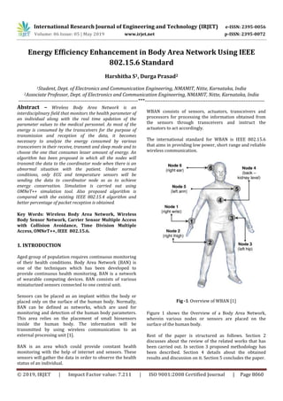 IRJET- Energy Efficiency Enhancement in Body Area Network using IEEE 802.15.6 Standard | PDF