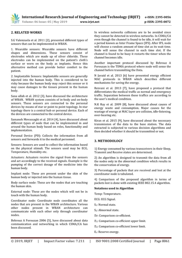 IRJET- Energy Efficiency Enhancement in Body Area Network using IEEE 802.15.6 Standard | PDF ...