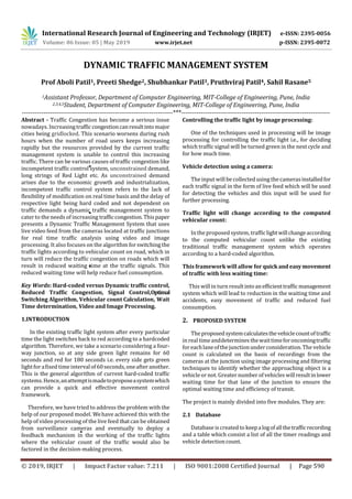 IRJET- Dynamic Traffic Management System | PDF