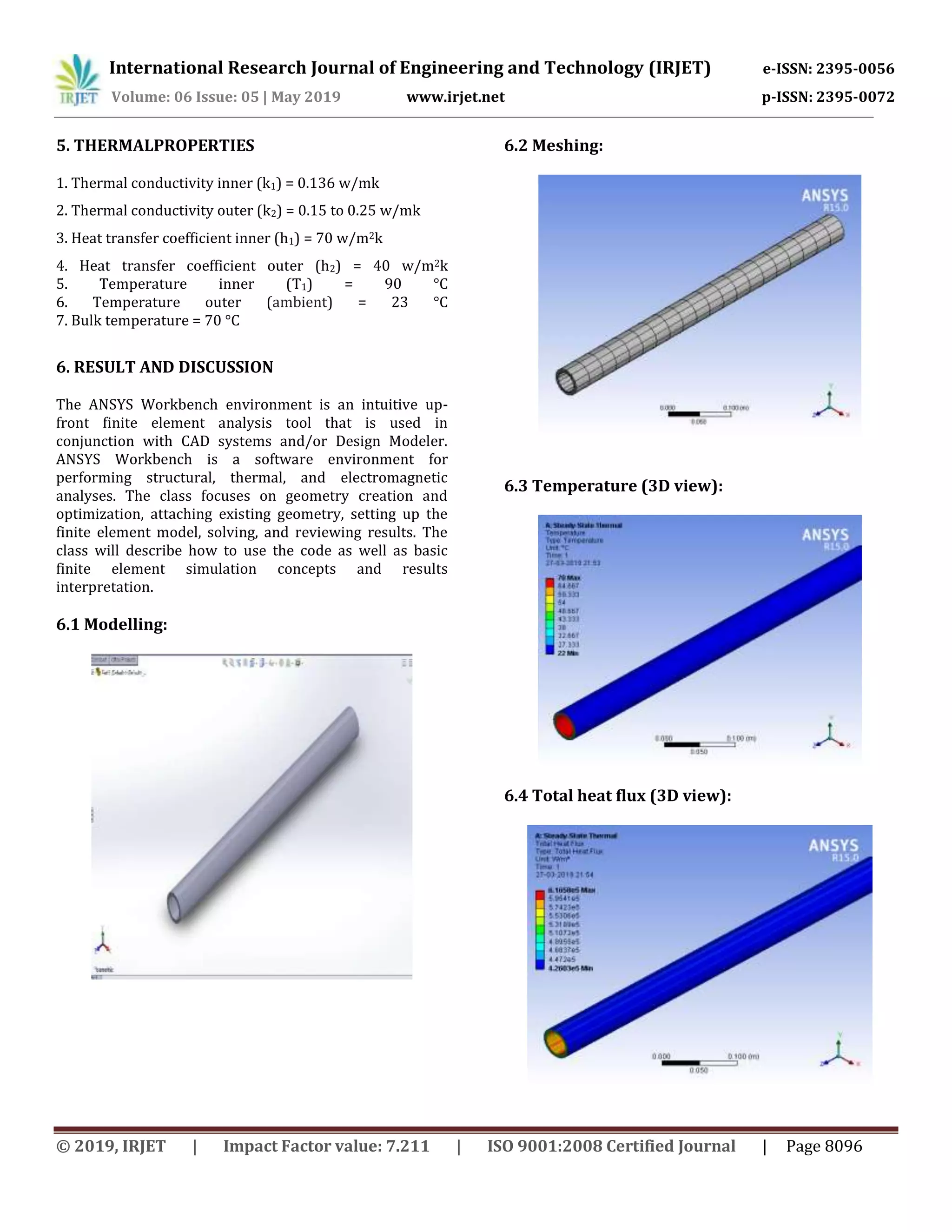 IRJET- Design and Analysis of Epoxy Coated Flow through Pipe by CFD | PDF