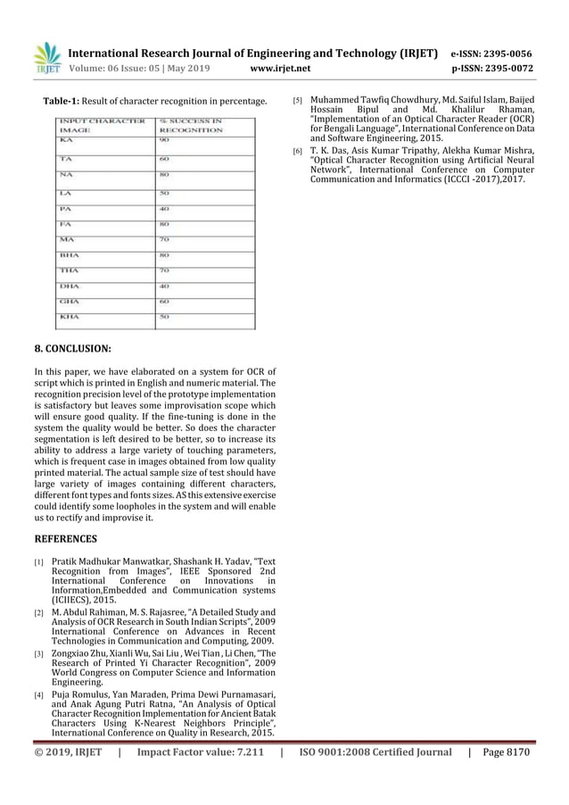 IRJET-Optical Character Recognition using ANN | PDF | Desktop Publishing | Computer Software and ...